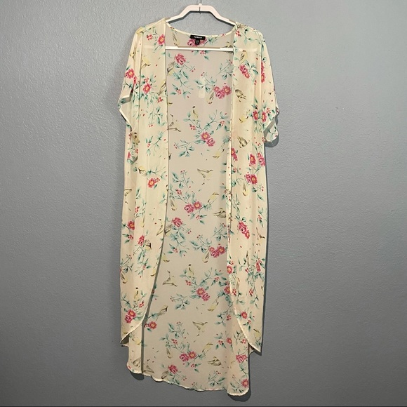 torrid | Tops | Torrid Semi Sheer Off White Floral Duster Kimono | Poshmark